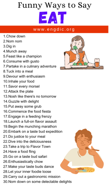 30 Funny Ways to Say Eat - EngDic