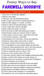 30 Funny Ways to Say Farewell/Goodbye - EngDic