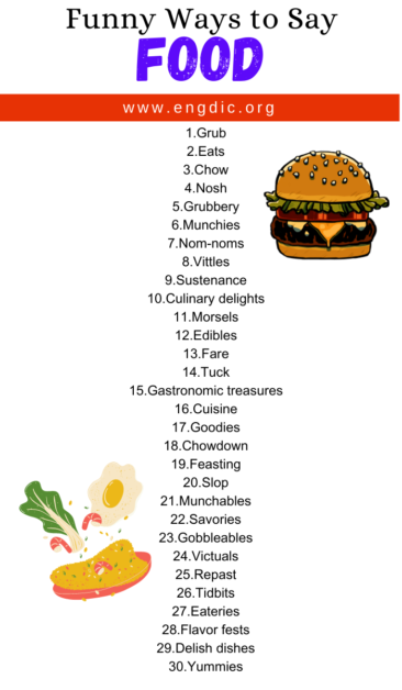 30 Funny Ways to Say Food - EngDic