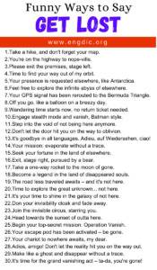 30 Funny Ways to Say Get Lost - EngDic