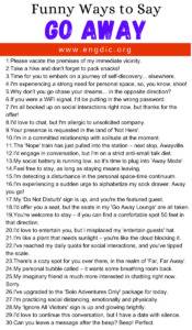 30 Funny Ways to Say Go Away - EngDic