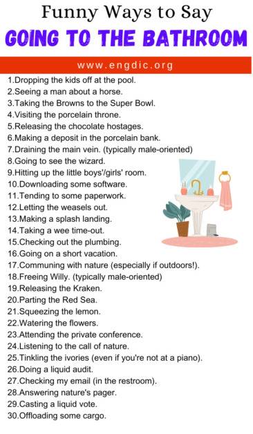 30 Funny Ways to Say Going To The Bathroom - EngDic