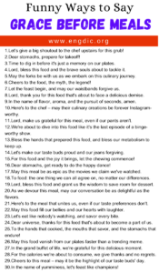 30 Funny Ways to Say Grace Before Meals - EngDic