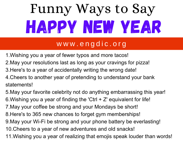 30 Funny Ways to Say Happy New Year - EngDic