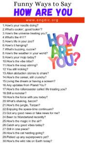 30 Funny Ways to Say How Are You - EngDic