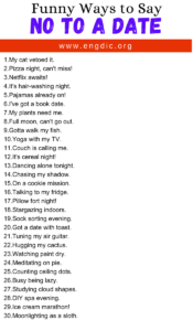 30 Funny Ways to Say No To A Date - EngDic