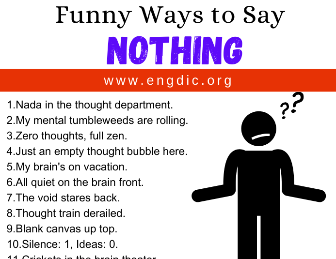 30 Funny Ways to Say Nothing - EngDic