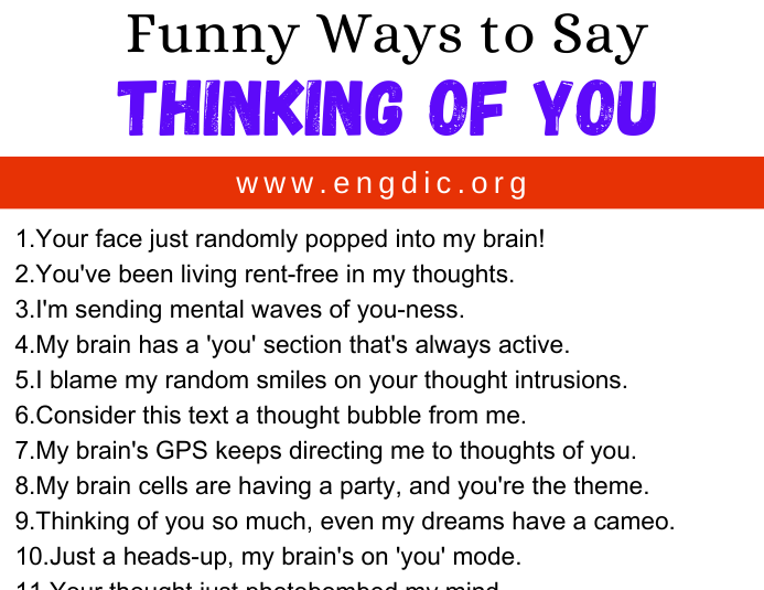 30 Funny Ways to Say Thinking Of You - EngDic