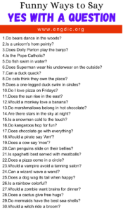 30 Funny Ways to Say Yes With A Question - EngDic