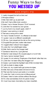 30 Funny Ways to Say You Messed Up - EngDic
