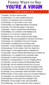 30 Funny Ways to Say You're A Virgin - EngDic