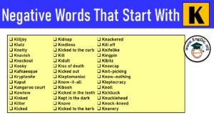 100 Negative Words That Start With K - EngDic