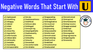 100 Negative Words That Start With U - EngDic