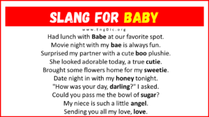 20+ Slang for Baby (Their Uses & Meanings) - EngDic