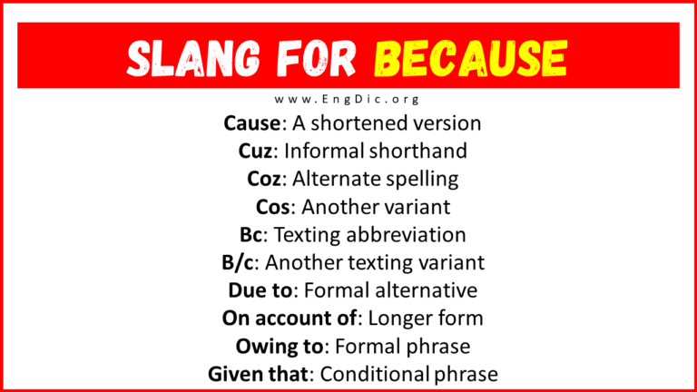 20+ Slang for Because (Their Uses & Meanings) - EngDic
