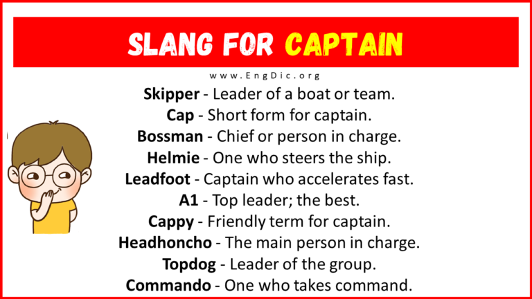 20+ Slang for Captain (Their Uses & Meanings) - EngDic