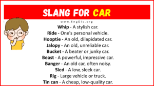 20+ Slang for Car (Their Uses & Meanings) - EngDic
