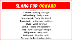 20+ Slang for Coward (Their Uses & Meanings) - EngDic