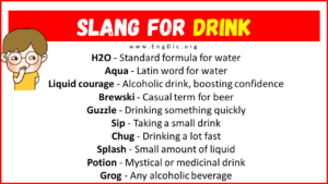 20+ Slang for Drink (Their Uses & Meanings) - EngDic