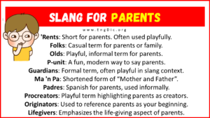 30+ Slang for Parents (Their Uses & Meanings) - EngDic
