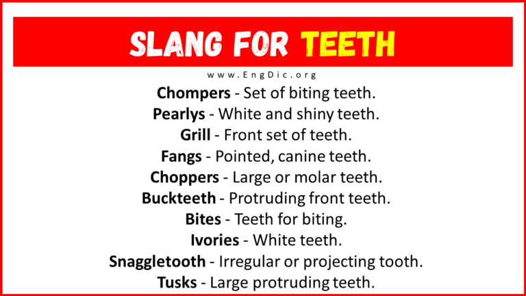 30+ Slang for Teeth (Their Uses & Meanings) - EngDic
