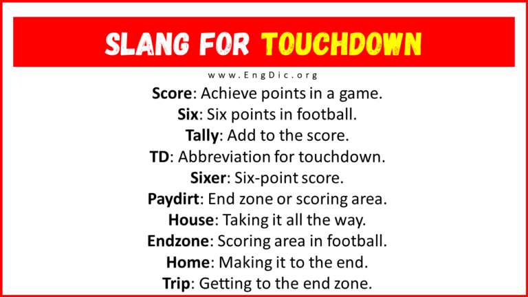 30+ Slang for Touchdown (Their Uses & Meanings) - EngDic