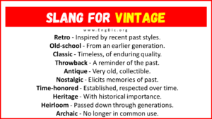 30+ Slang for Vintage (Their Uses & Meanings) - EngDic