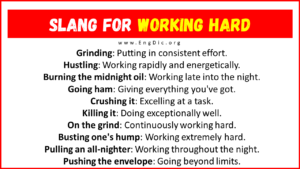 30+ Slang for Working Hard (Their Uses & Meanings) - EngDic