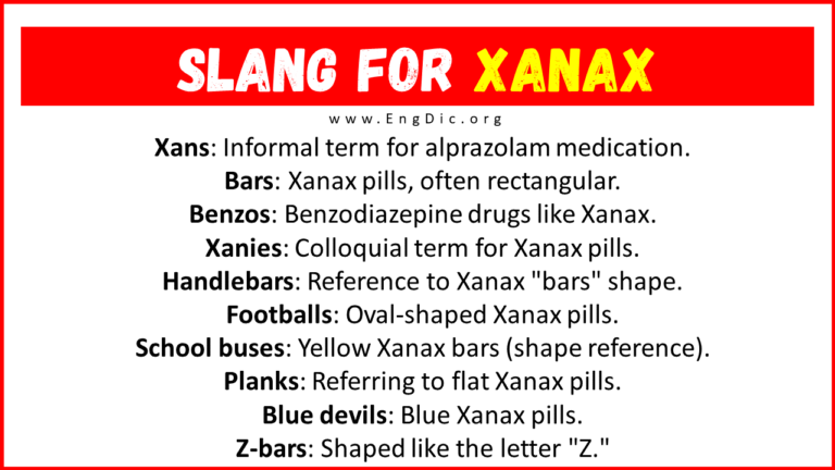30+ Slang for Xanax (Their Uses & Meanings) - EngDic
