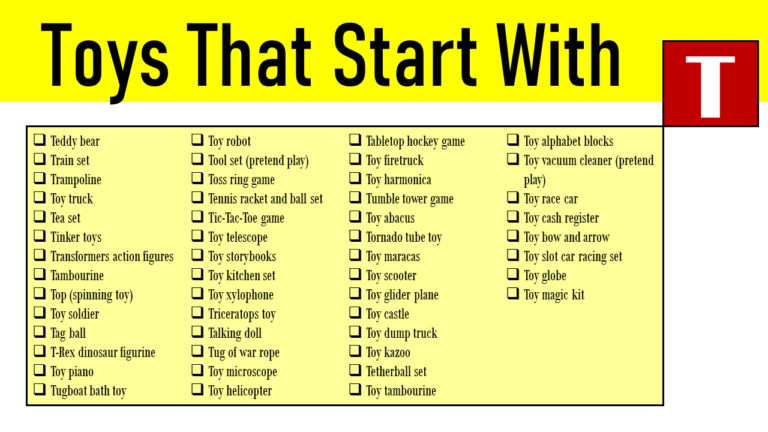 50 Toys that Start With T - EngDic