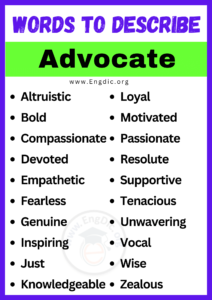 20+ Best Words to Describe Advocate, Adjectives for Advocate - EngDic