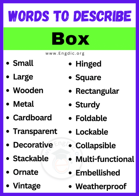 20+ Best Words to Describe Box, Adjectives for Box - EngDic