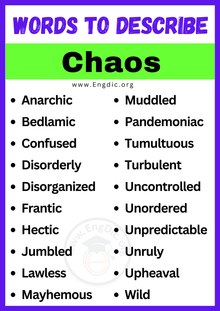 20+ Best Words to Describe Chaos, Adjectives for Chaos - EngDic
