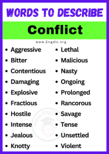 20+ Best Words to Describe Conflict, Adjectives for Conflict - EngDic