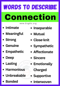 20+ Best Words to Describe Connection, Adjectives for Connection - EngDic