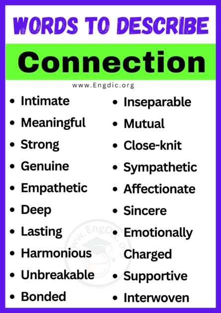 20+ Best Words to Describe Connection, Adjectives for Connection - EngDic