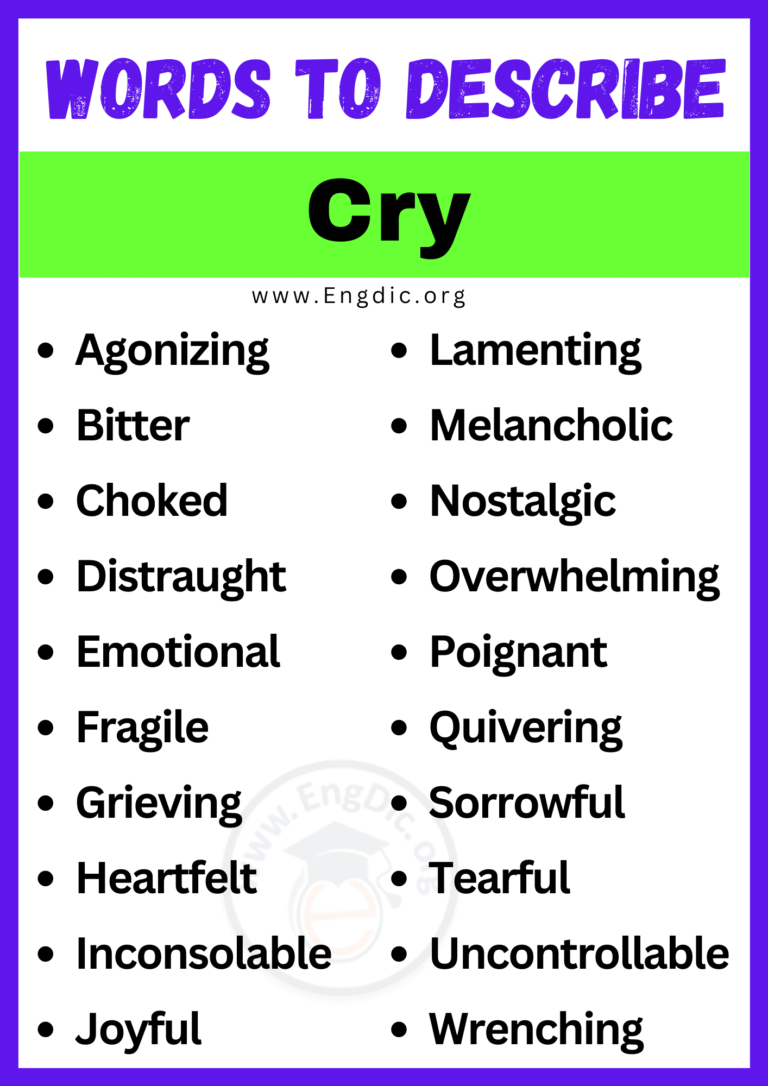 20+ Best Words to Describe Cry, Adjectives for Cry - EngDic