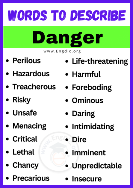 20+ Best Words to Describe Danger, Adjectives for Danger - EngDic