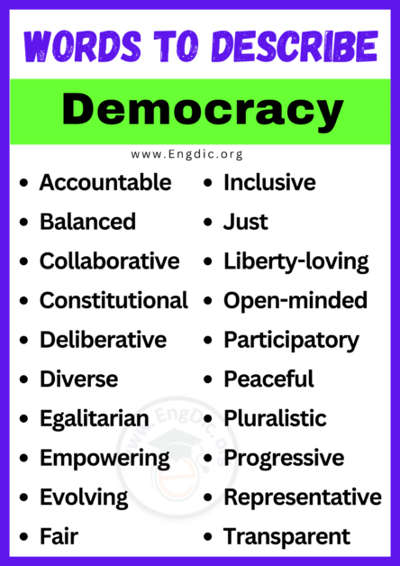 20+ Best Words to Describe Democracy, Adjectives for Democracy - EngDic