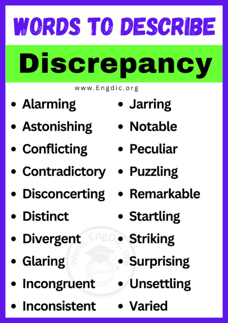 20+ Best Words to Describe Discrepancy, Adjectives for Discrepancy - EngDic
