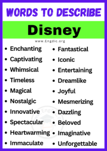 20+ Best Words to Describe Disney, Adjectives for Disney - EngDic