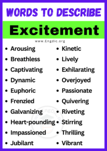 20+ Best Words to Describe Excitement, Adjectives for Excitement - EngDic