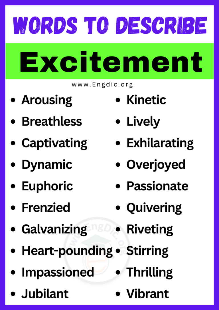 20+ Best Words to Describe Excitement, Adjectives for Excitement - EngDic