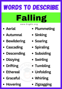 20+ Best Words to Describe Falling, Adjectives for Falling - EngDic