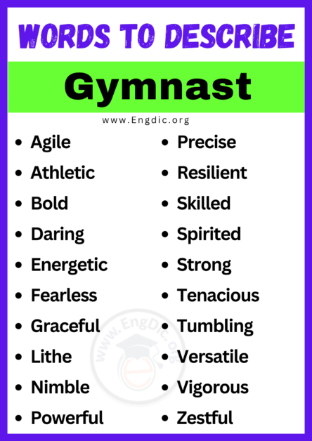 20+ Best Words to Describe Gymnast, Adjectives for Gymnast - EngDic