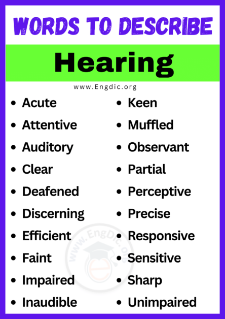 20+ Best Words to Describe Hearing, Adjectives for Hearing - EngDic