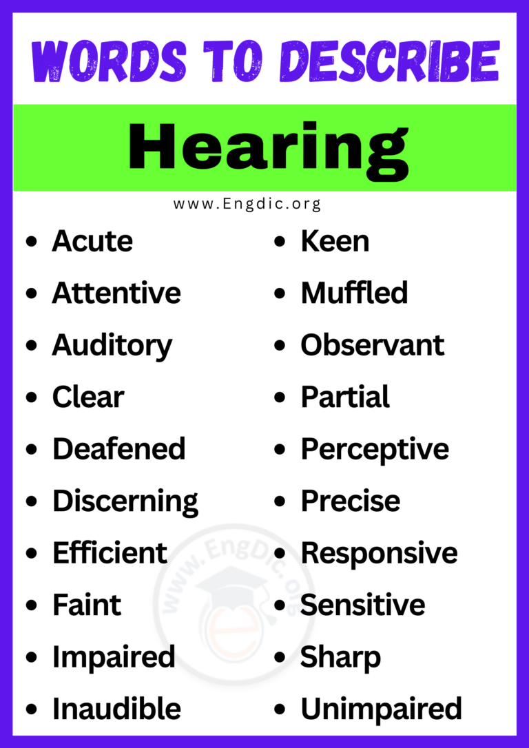 20+ Best Words to Describe Hearing, Adjectives for Hearing - EngDic