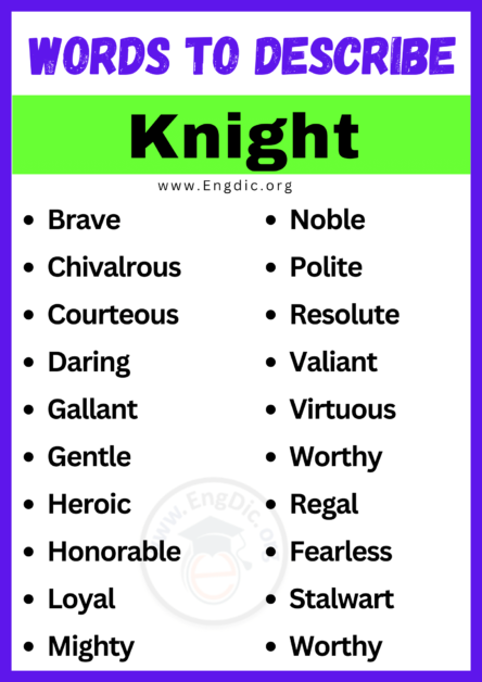 20+ Best Words to Describe Knight, Adjectives for Knight - EngDic