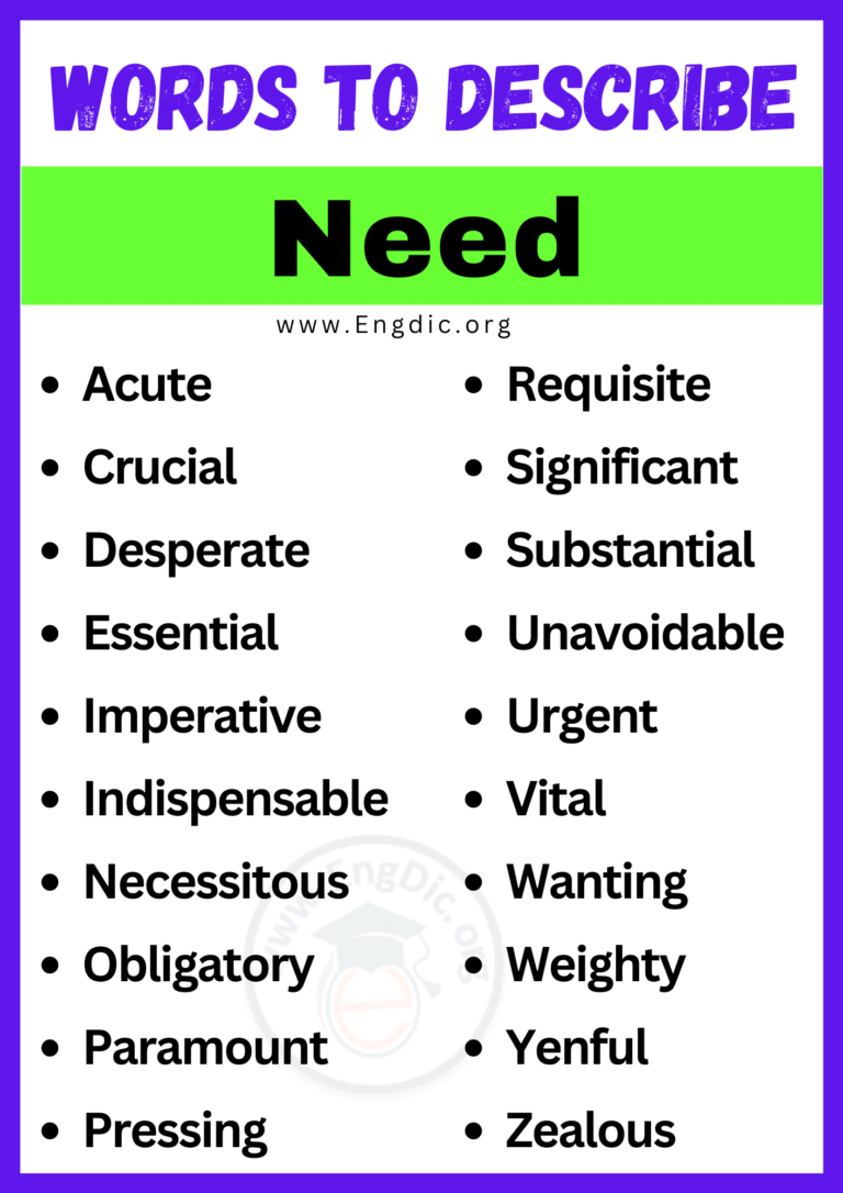 20+ Best Words to Describe Need, Adjectives for Need - EngDic