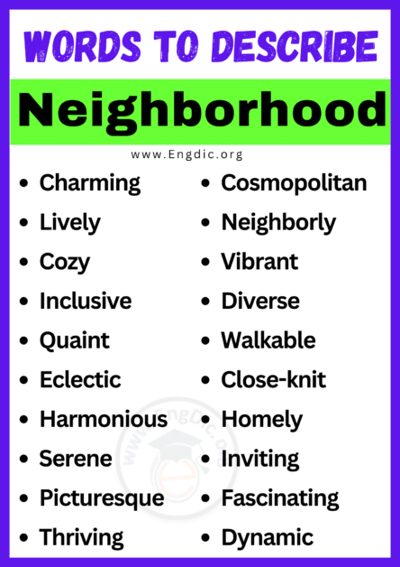 20+ Best Words to Describe Neighborhood, Adjectives for Neighborhood ...